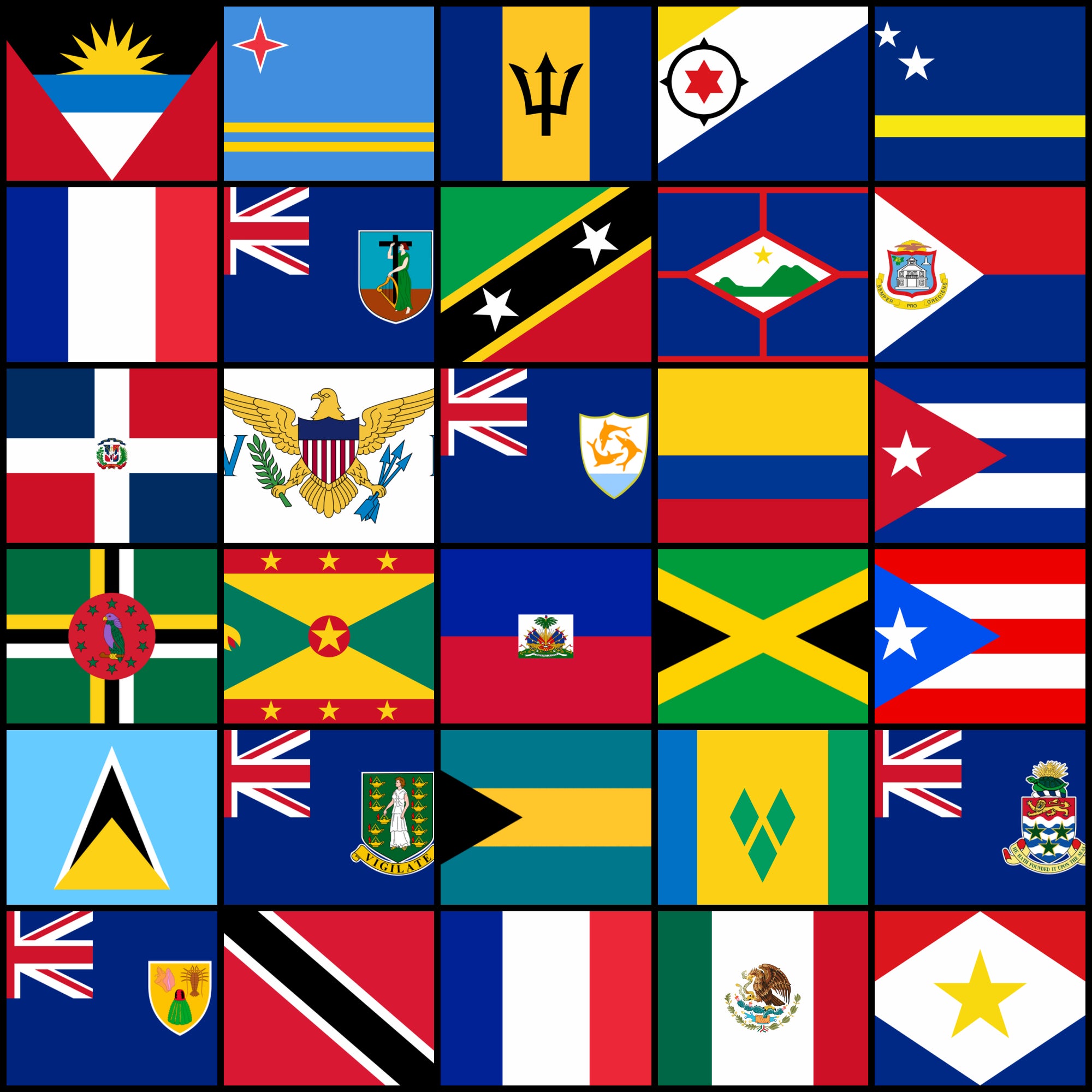 Flags Of Caribbean Countries